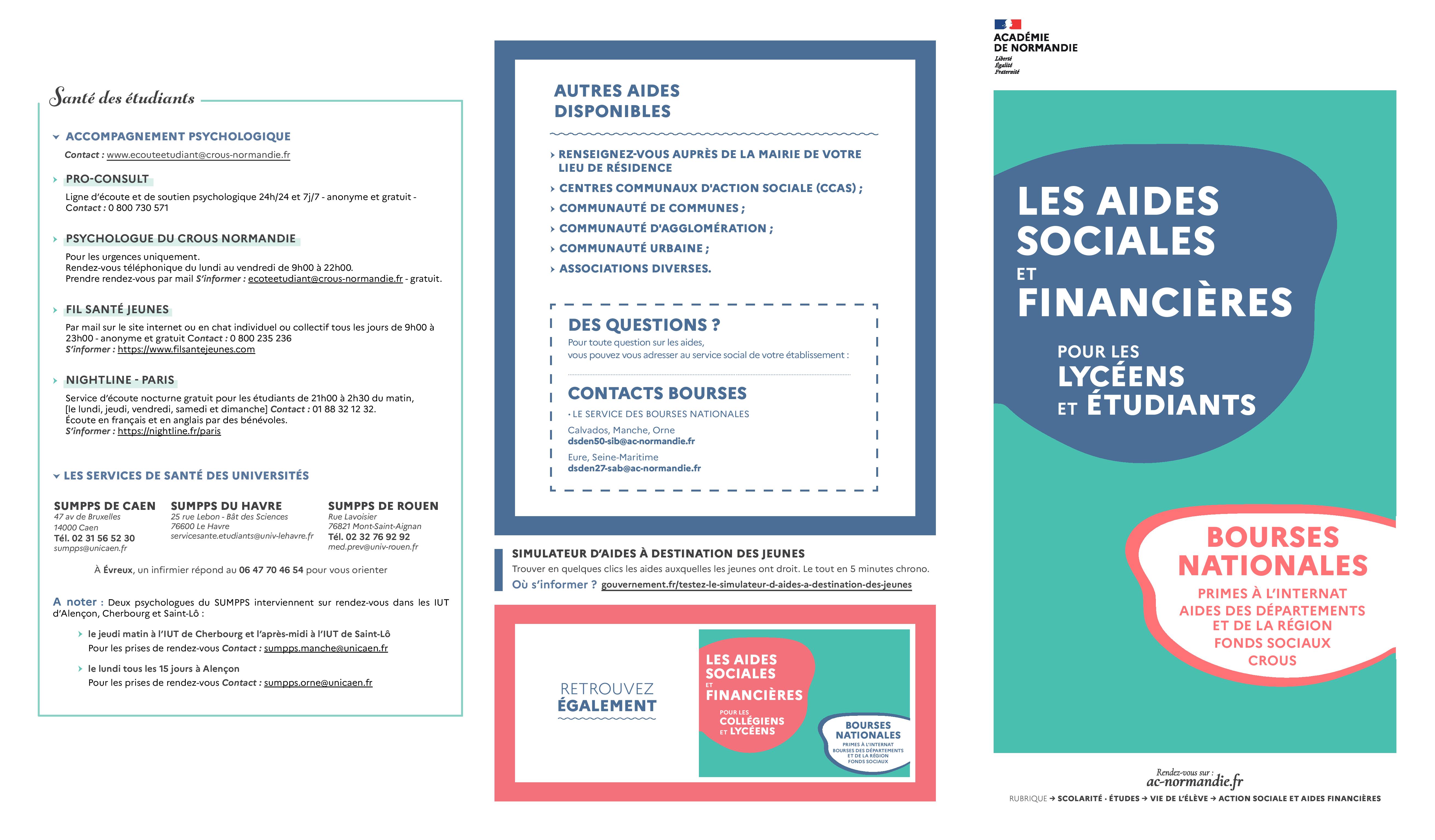 Aides sociales et financières pour les lycéens et étudiants Aides sociales et financières pour les lycéens et étudiants